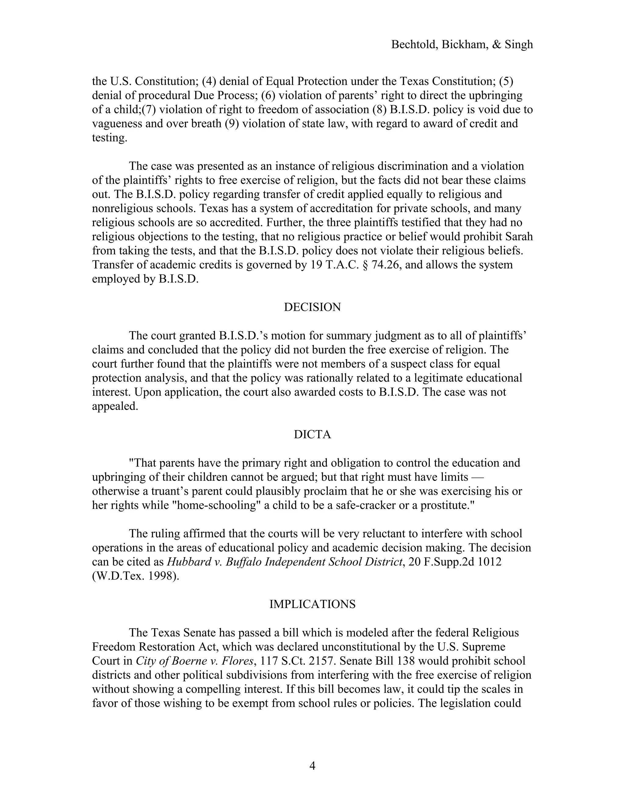 Case Study Hubbard V[1] | DOC