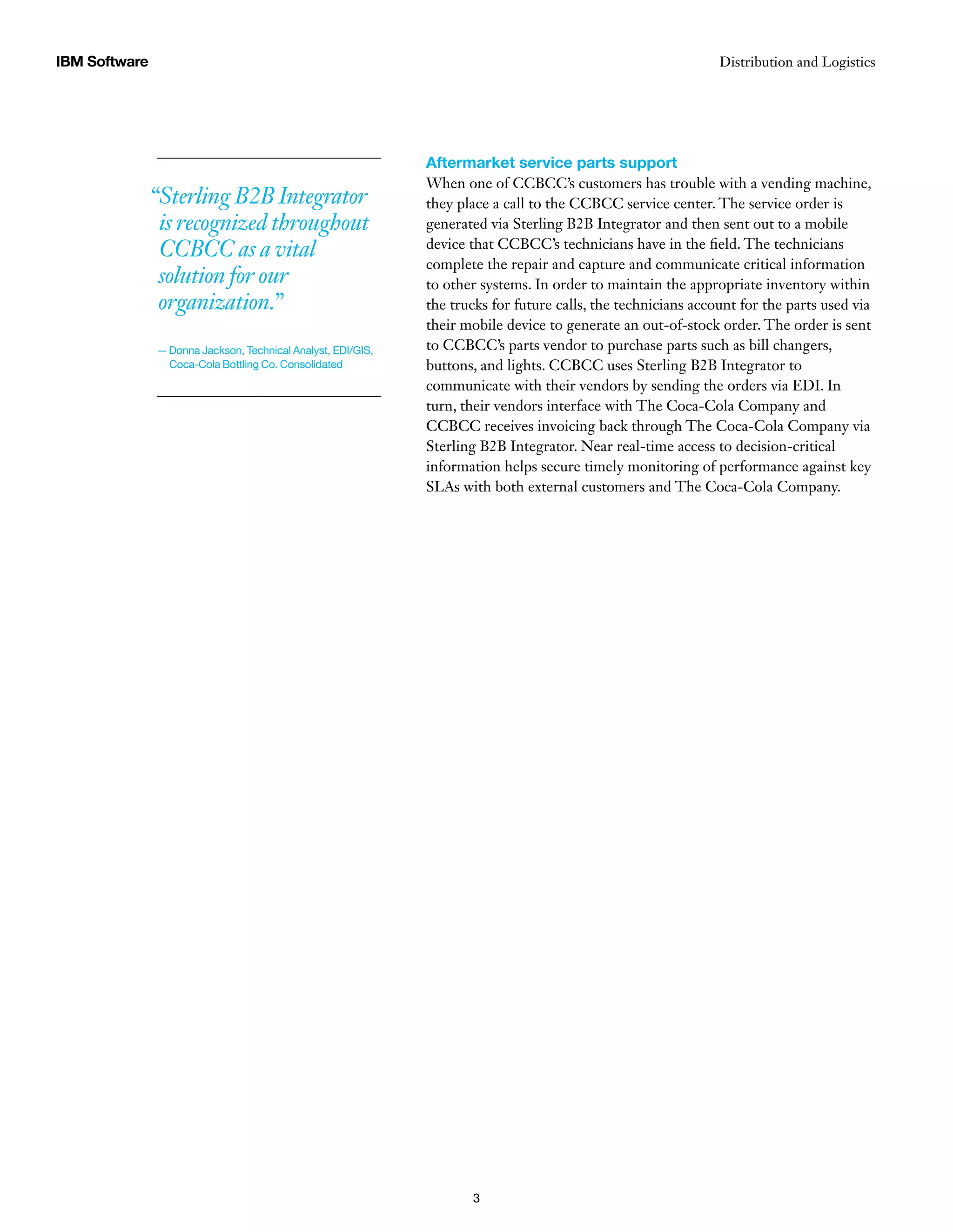 Coca Cola Bottling: IBM Sterling B2B Integrator Case Study | PDF