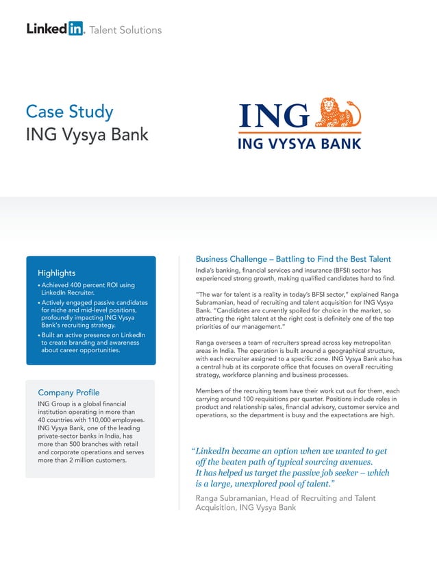 Case study ING Vysya Bank | PDF