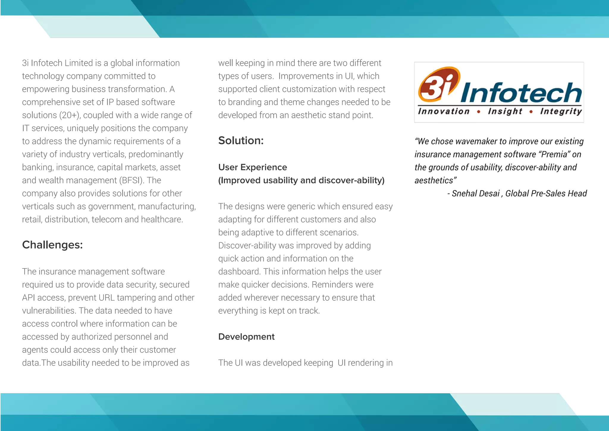 3i Infotech Case Study | PDF