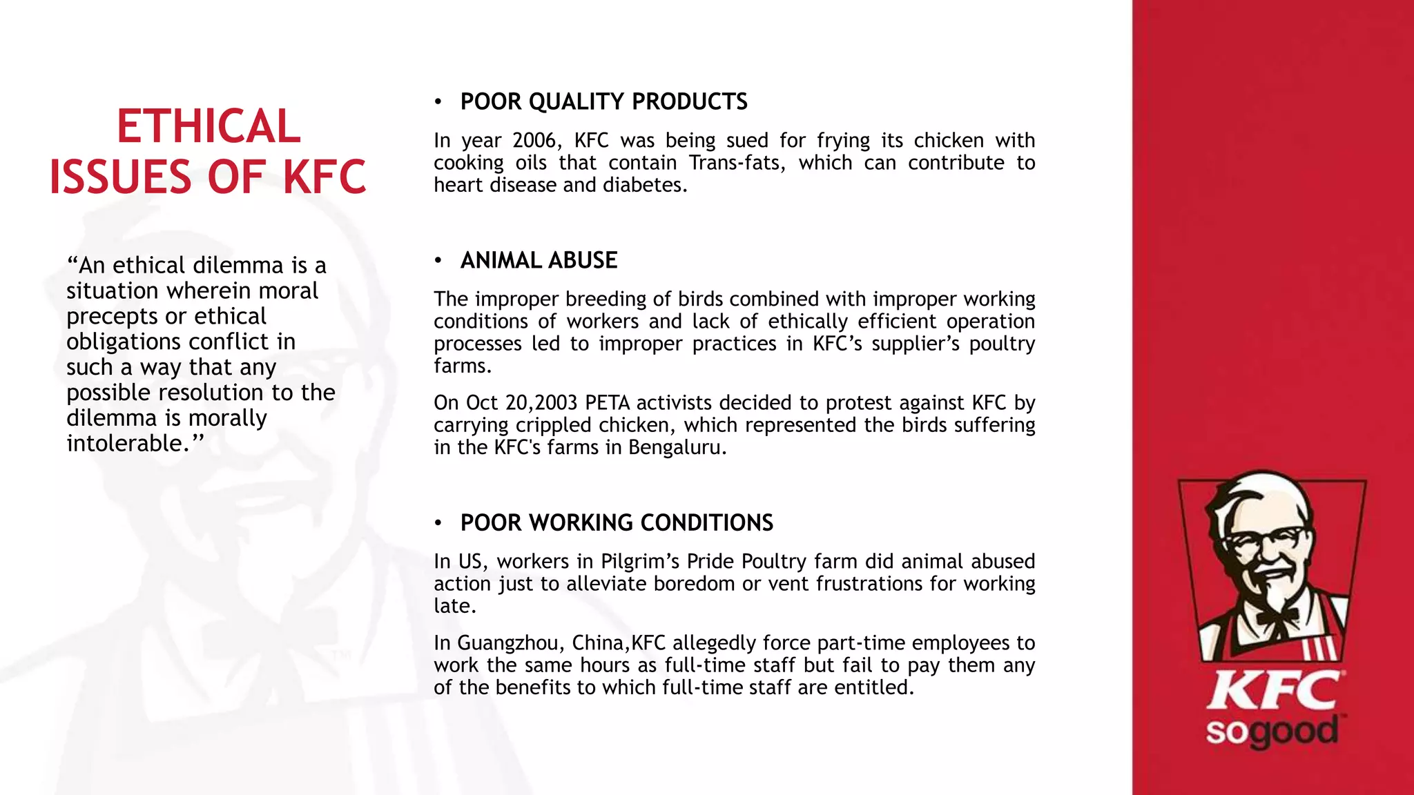 Casestudy on KFC through the lens of Proffesional ethics and values | PPTX