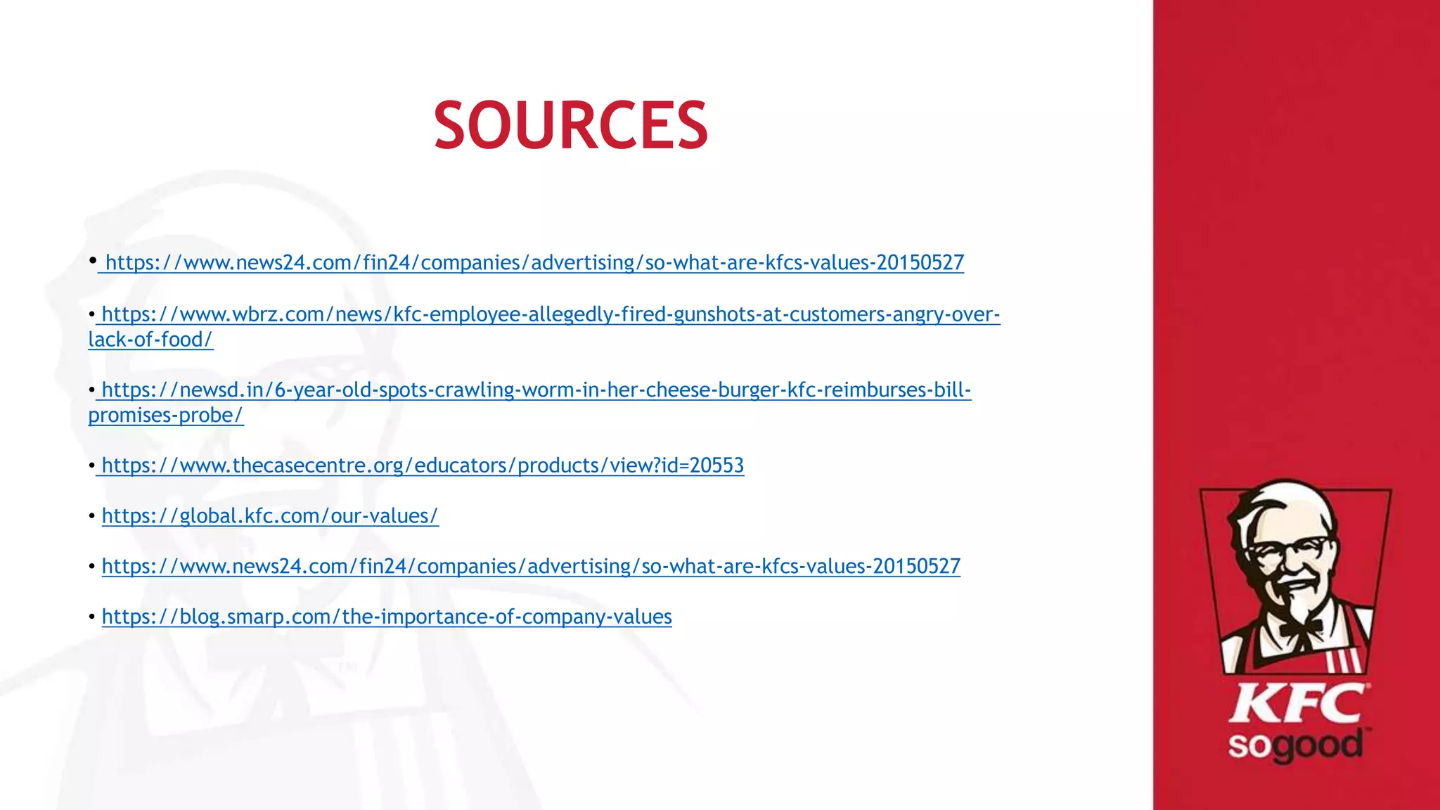 Casestudy on KFC through the lens of Proffesional ethics and values | PPTX