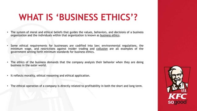 Casestudy on KFC through the lens of Proffesional ethics and values | PPTX