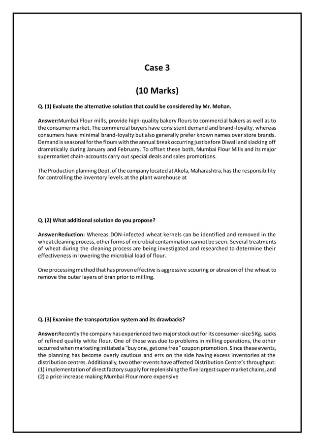 Case study logistics management | DOCX