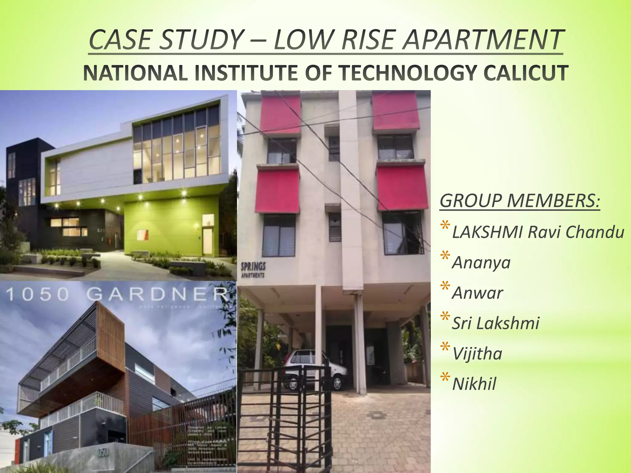 Case study low raise appartment | PPTX