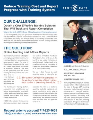 CentreLearn Training System - Case Study - Mid Georgia Ambulance | PDF