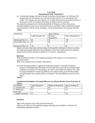 Case study probability | DOCX | Business | Business and Finance