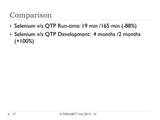 Case study: QTP to Selenium migration | PDF | Web Development | Internet