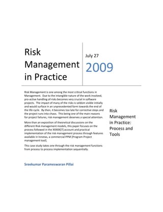 Case study riskmanagementinpractice-v3 | PDF