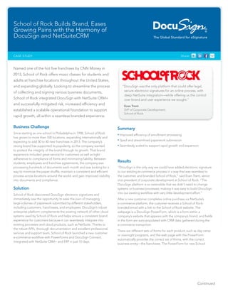 School of Rock NetSuite CRM DocuSign Case Study | PDF