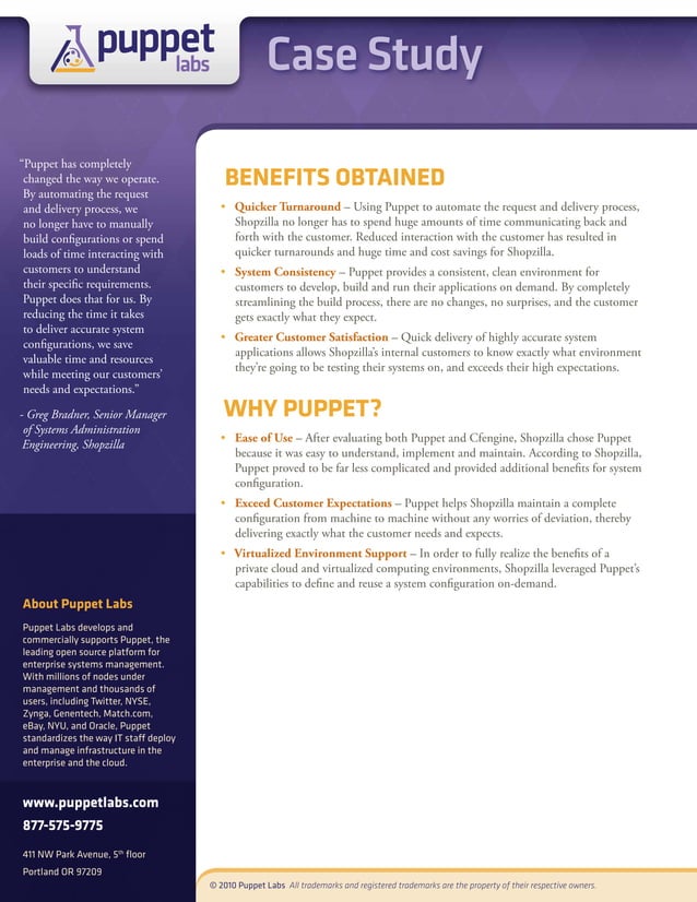 Shopzilla Puppet Case Study | PDF