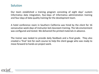 Informatica Training Case Study: PowerCenter, Administration and Data ...