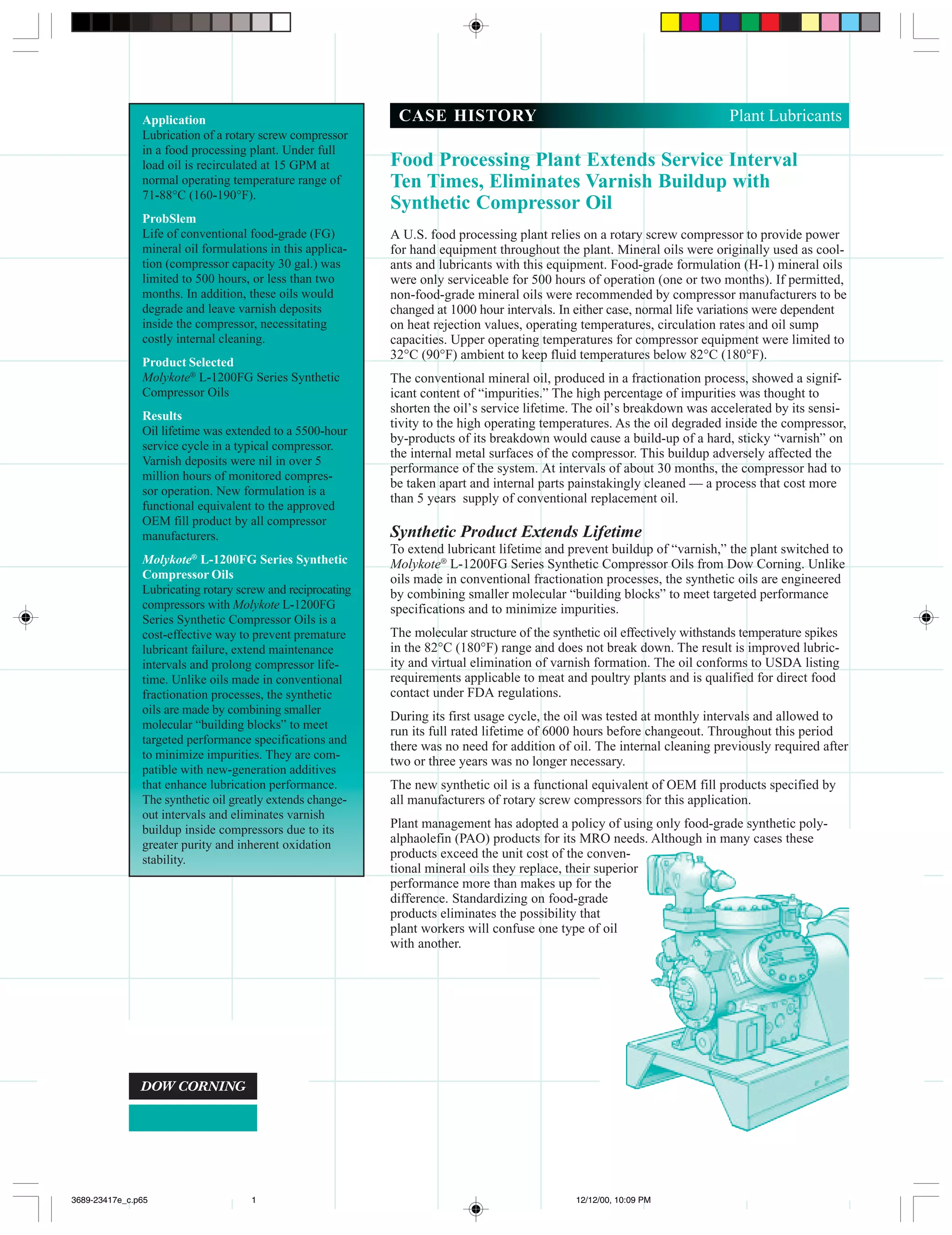 Case study synthetic compressor oils | PDF