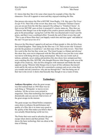 Case Study - The Great Escape | DOC | Movies | Entertainment