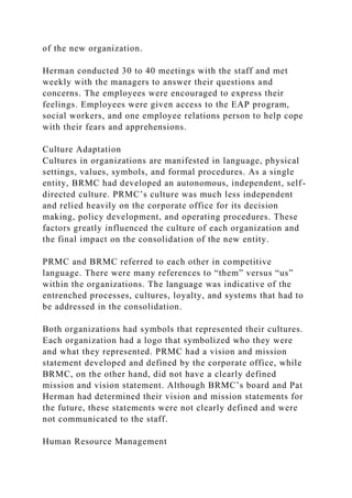 Case Study - The Merger of Two Competing Hospitals This case hig.docx