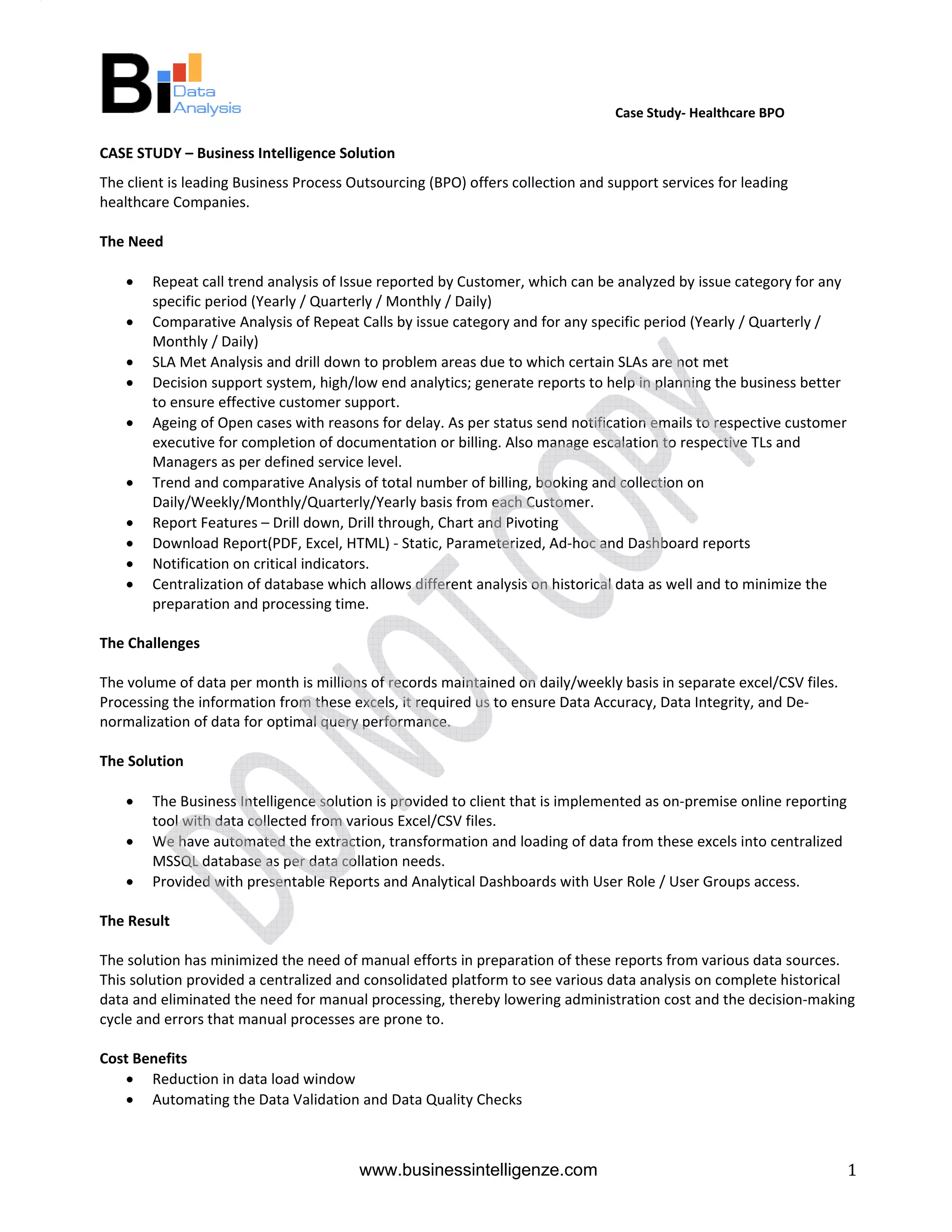 Case Study- HealthCare BPO | PDF