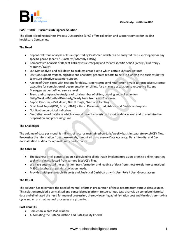 Case Study- HealthCare BPO | PDF