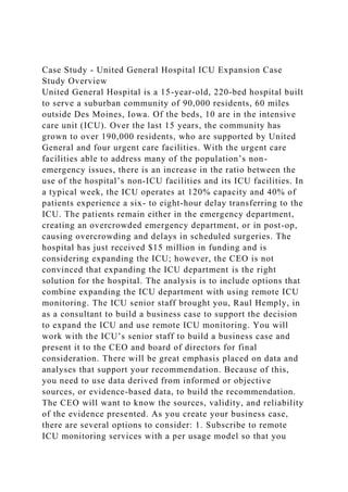 Case Study - United General Hospital ICU Expansion Case Study Over.docx