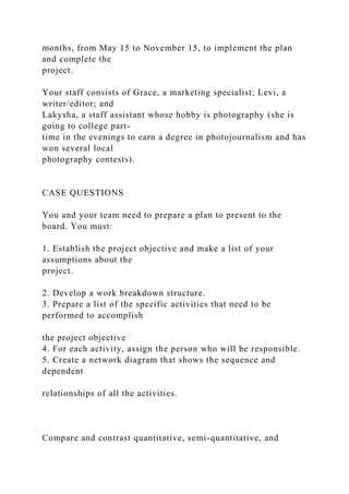 Case Study 02 Defining Scope, Quality, Responsibility, and.docx