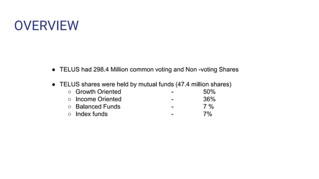 Telus : Dividend Polcy Case study | PPT