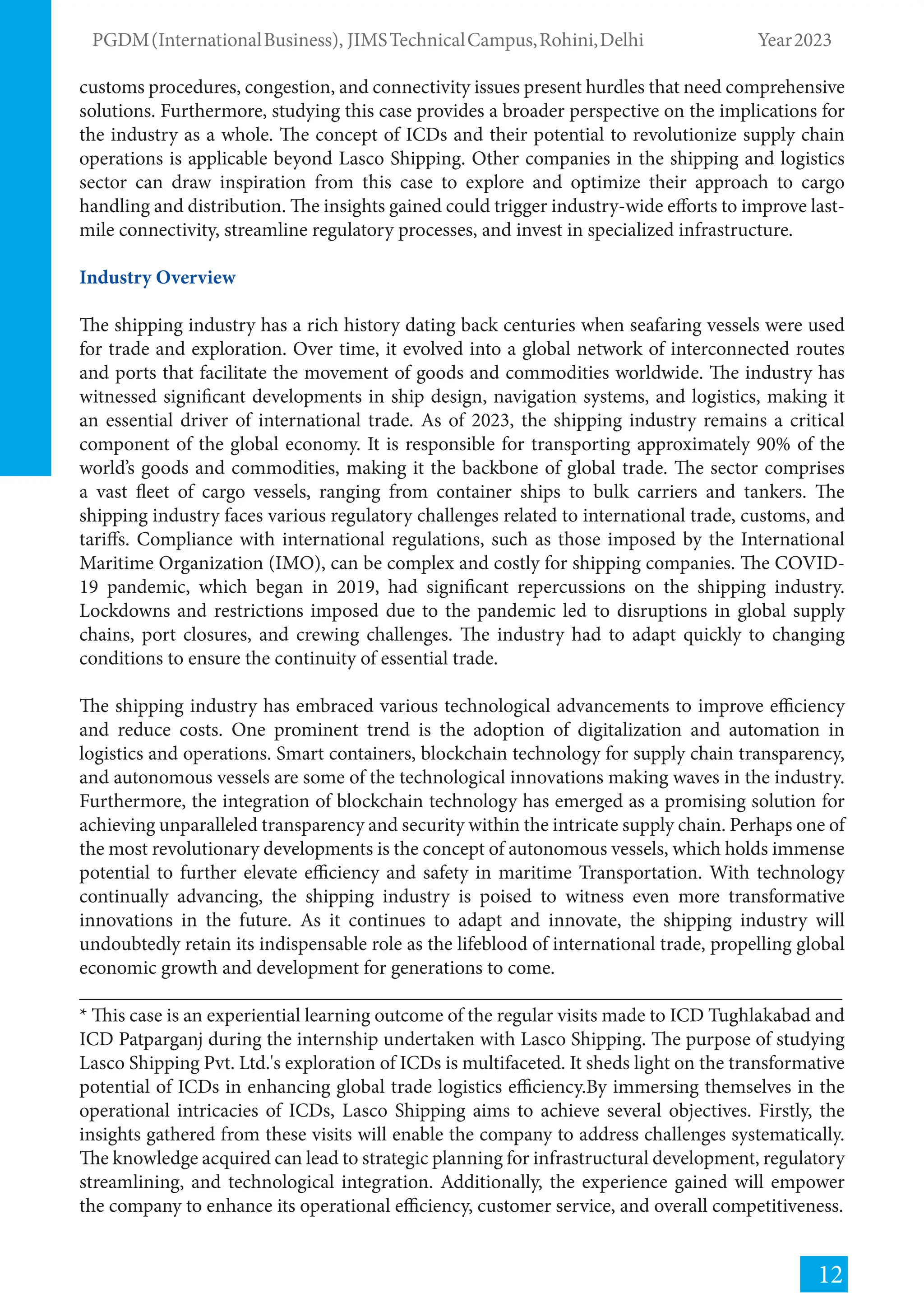 Case Study Inland Container Depot Supply Chain | PDF