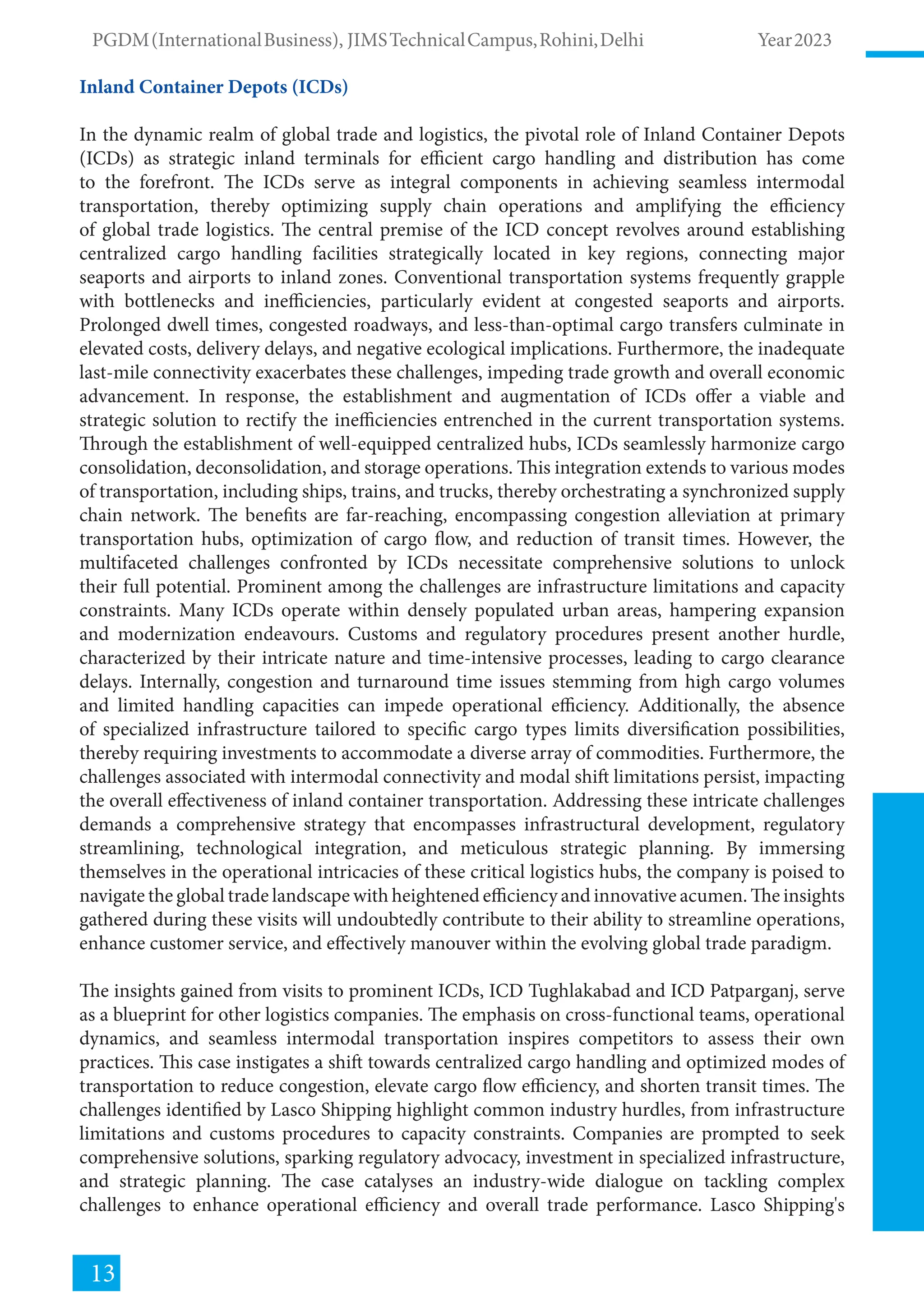 Case Study Inland Container Depot Supply Chain | PDF