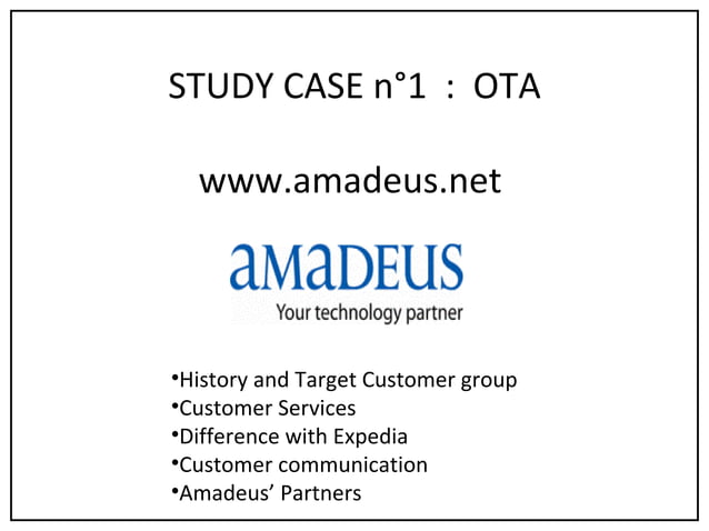 Case Study 1 Amadeus | PPT
