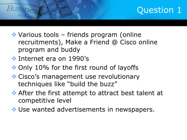Case study 10~ recruitment at cisco | PPTX