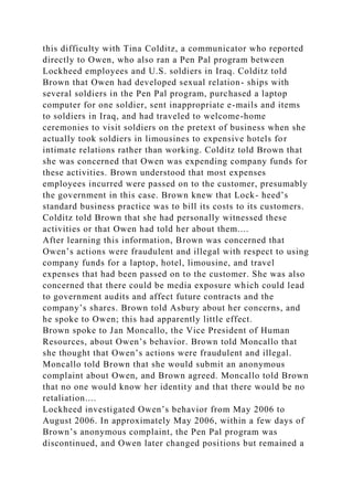 CASE STUDY 16.4 BROWN V. LOCKHEED MARTIN CORPU.S. DEPARTMENT O.docx