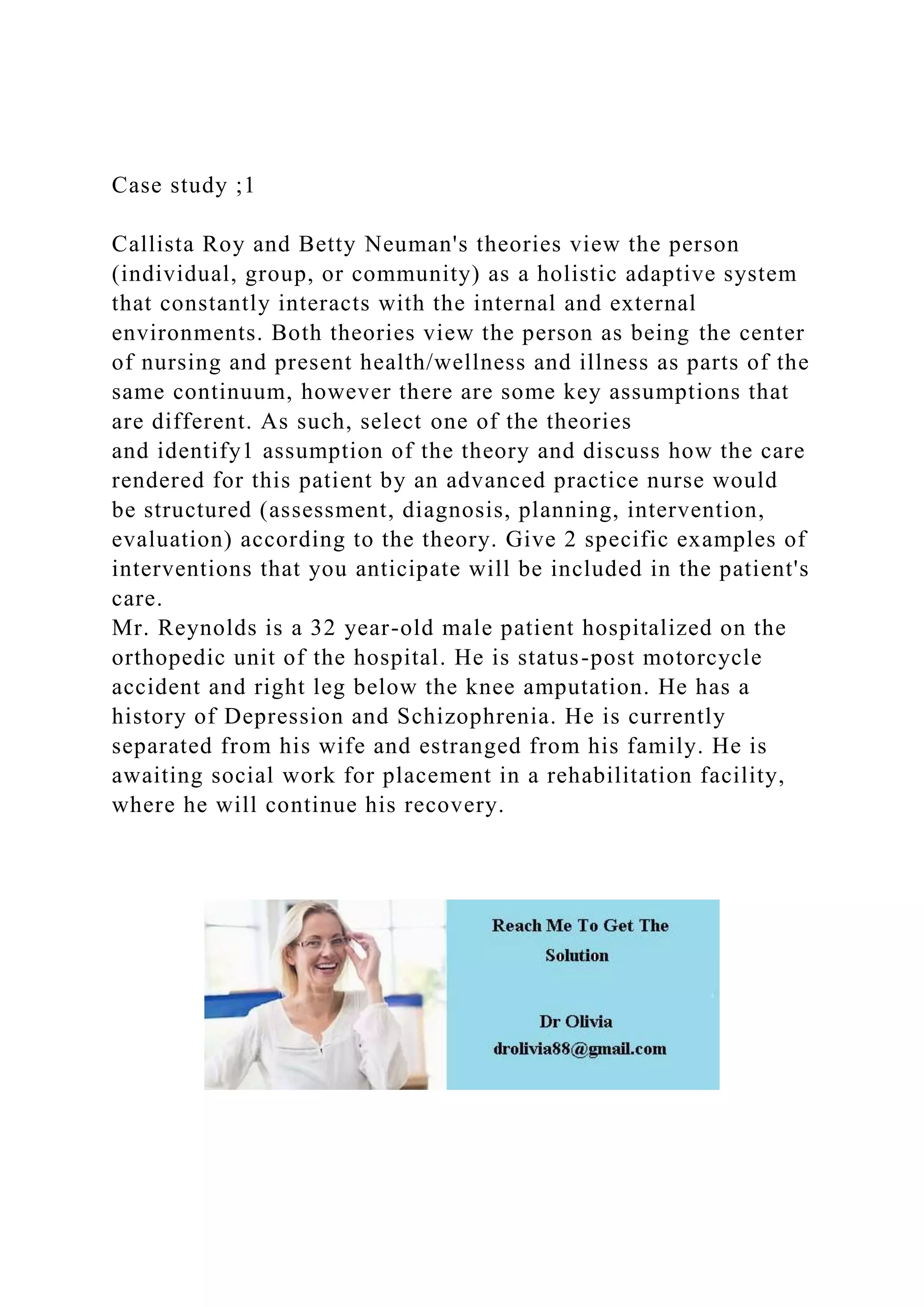 Case study ;1Callista Roy and Betty Neumans theories view the.docx