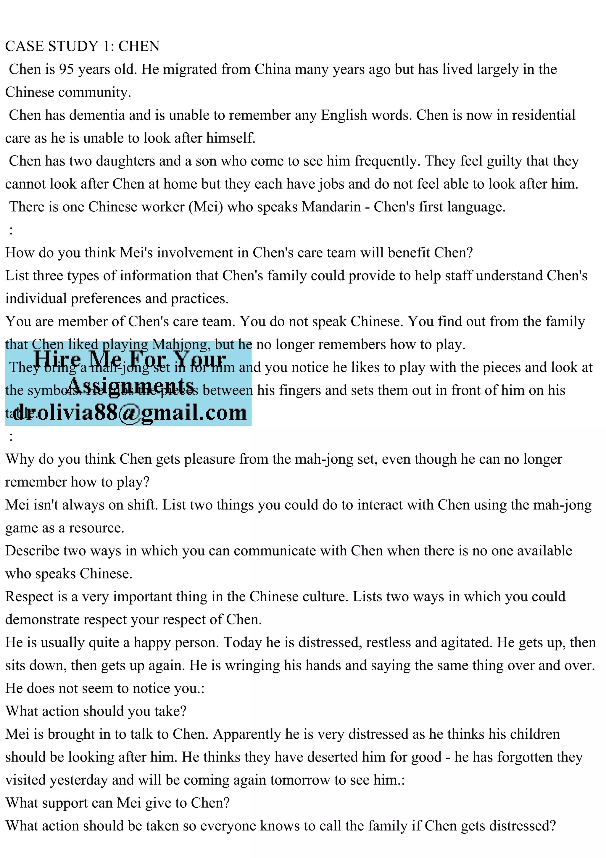 CASE STUDY 1 CHEN Chen is 95 years old. He migrated from China ma.pdf
