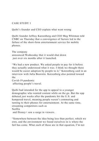 CASE STUDY 1Quibi’s founder and CEO explain what went wrong.docx