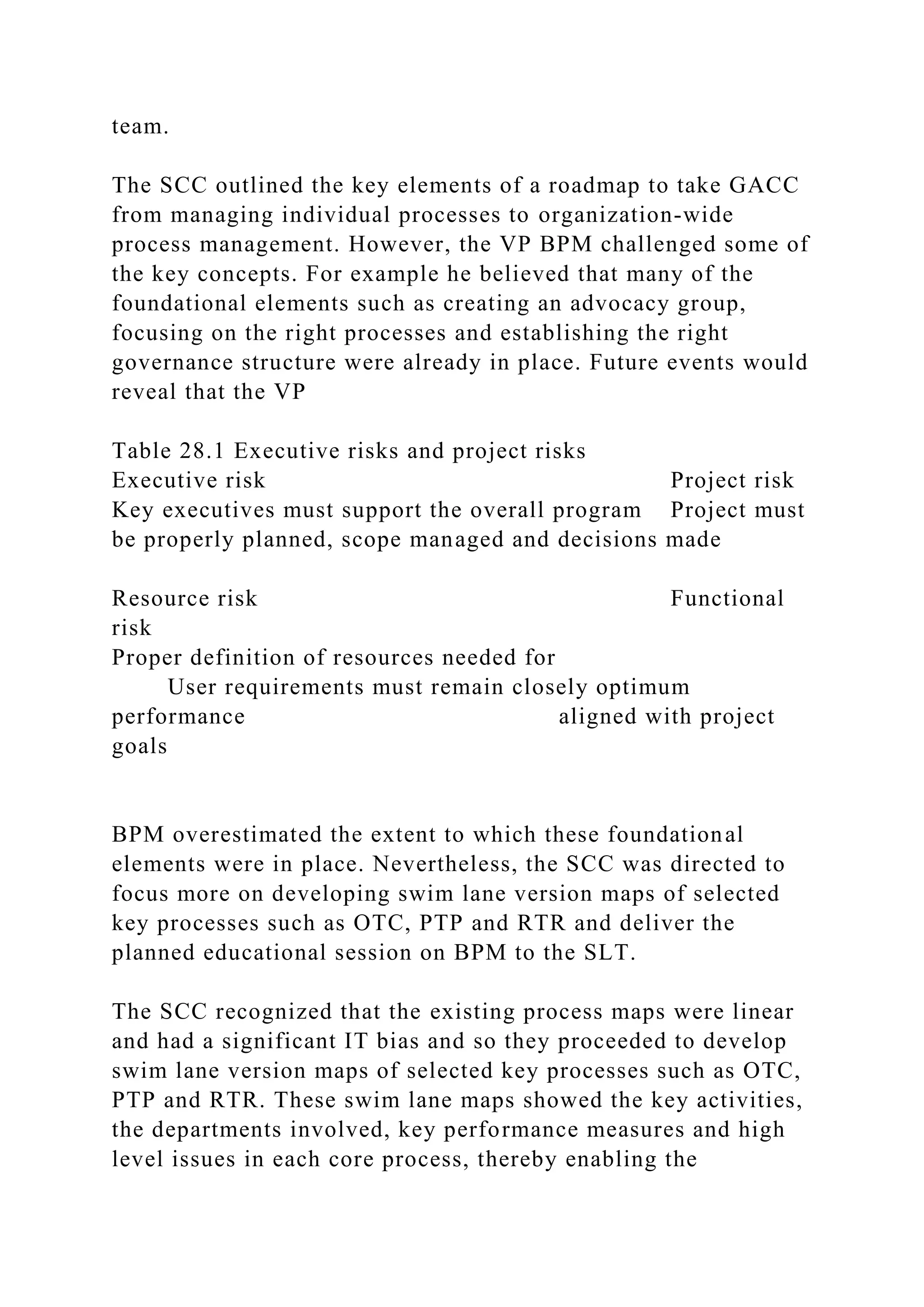 CASE STUDY 1 USA—WHEN BPM IS LOST IN TRANSFORMATION A robust pr.docx