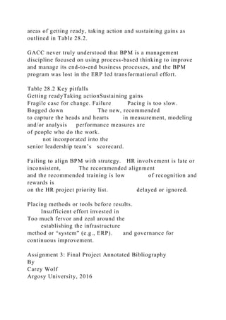 CASE STUDY 1 USA—WHEN BPM IS LOST IN TRANSFORMATION A robust pr.docx