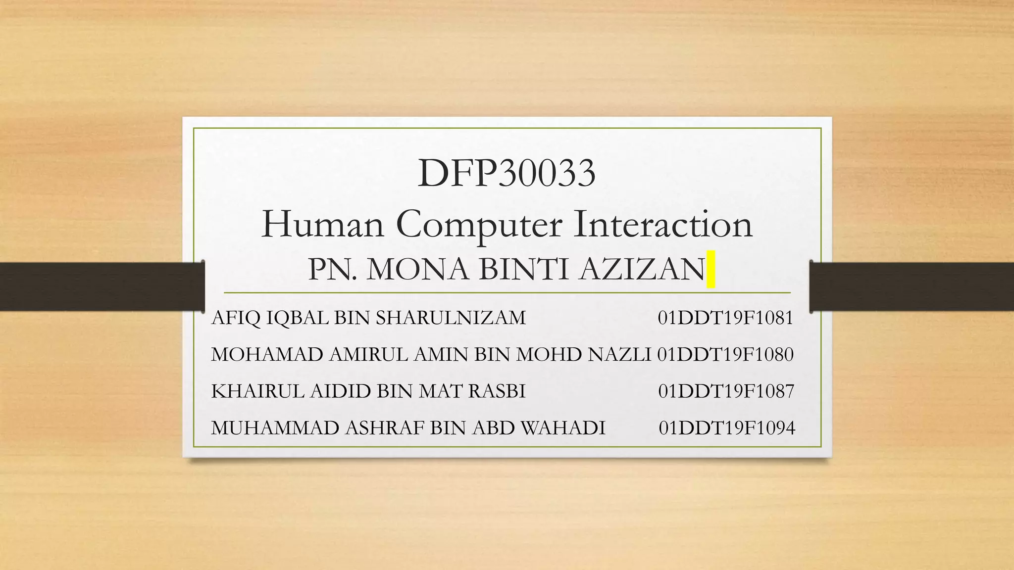 Case study 2 Human Computer Interaction | PPTX