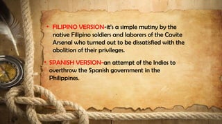 what happen in the cavity mutiny in philippines | PPTX