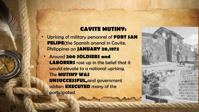 what happen in the cavity mutiny in philippines | PPTX