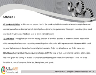 Brilliant warehouse management system Case Study | PPT