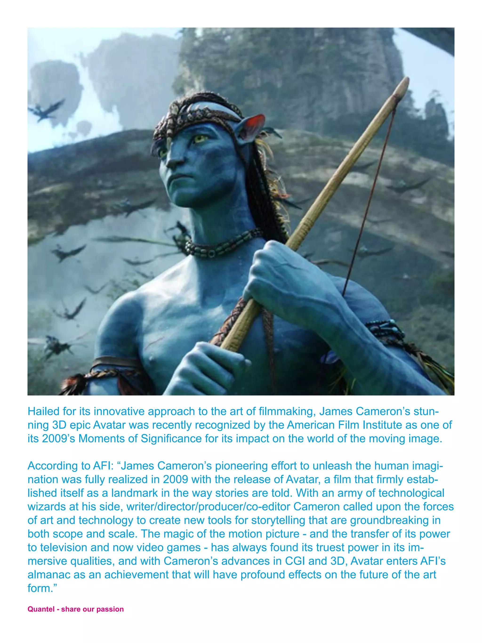 Finishing 'Avatar' With Pablo - Modern VideoFilm Relies On Quantel For ...