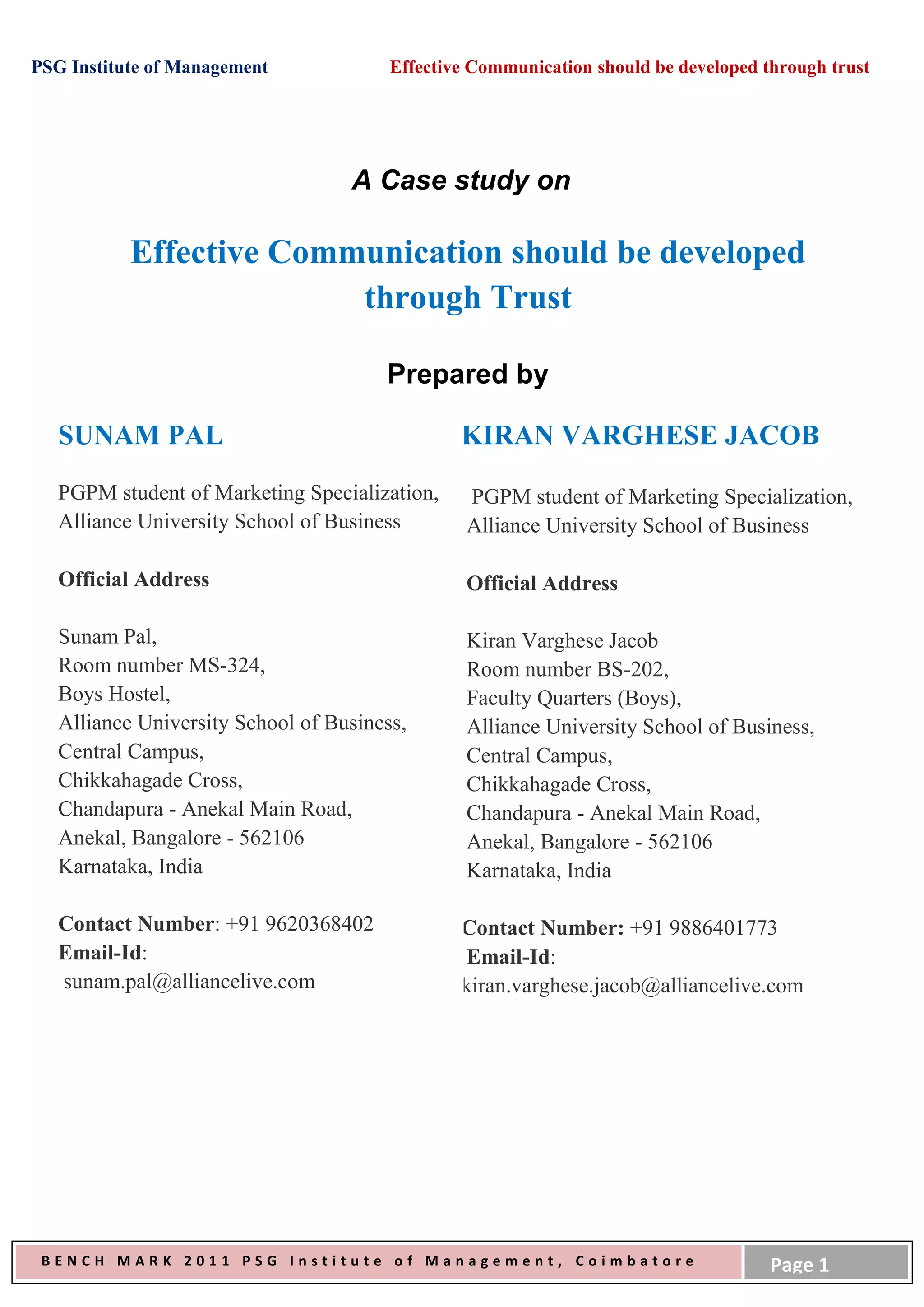 Case Study on Business Communication | PDF