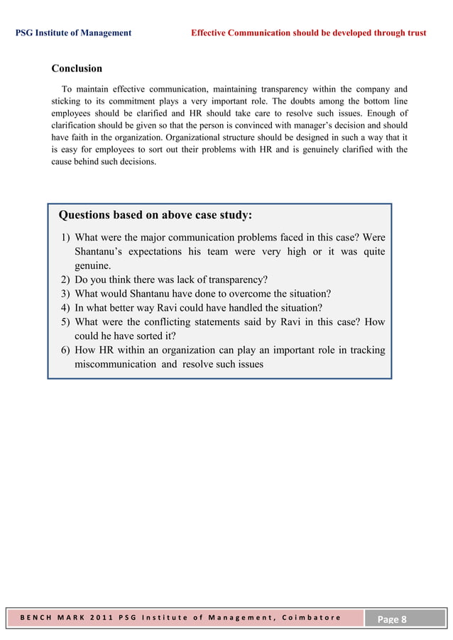 Case Study on Business Communication | PDF