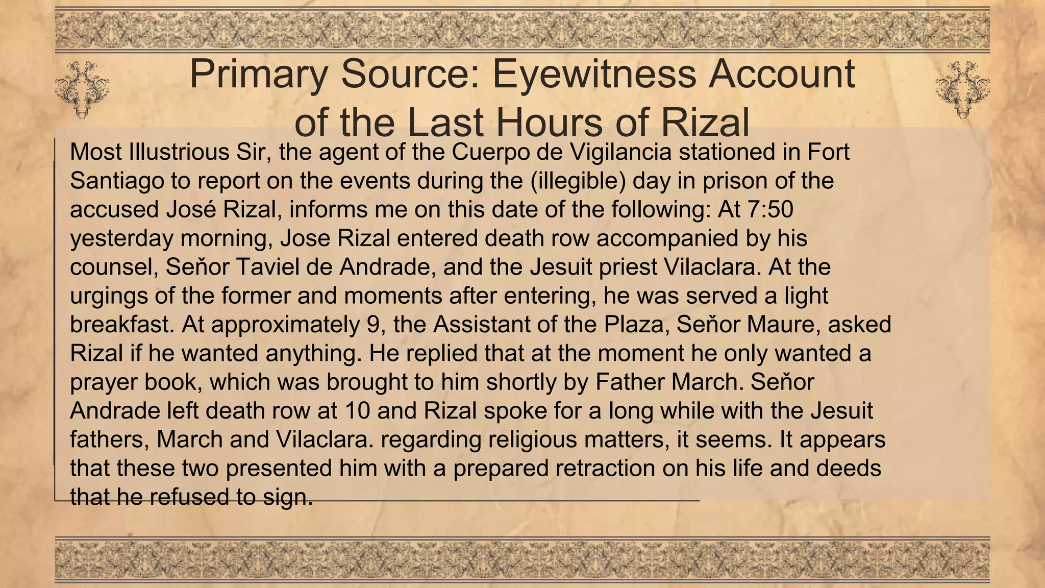 case study of Rizal's Retraction | PPTX