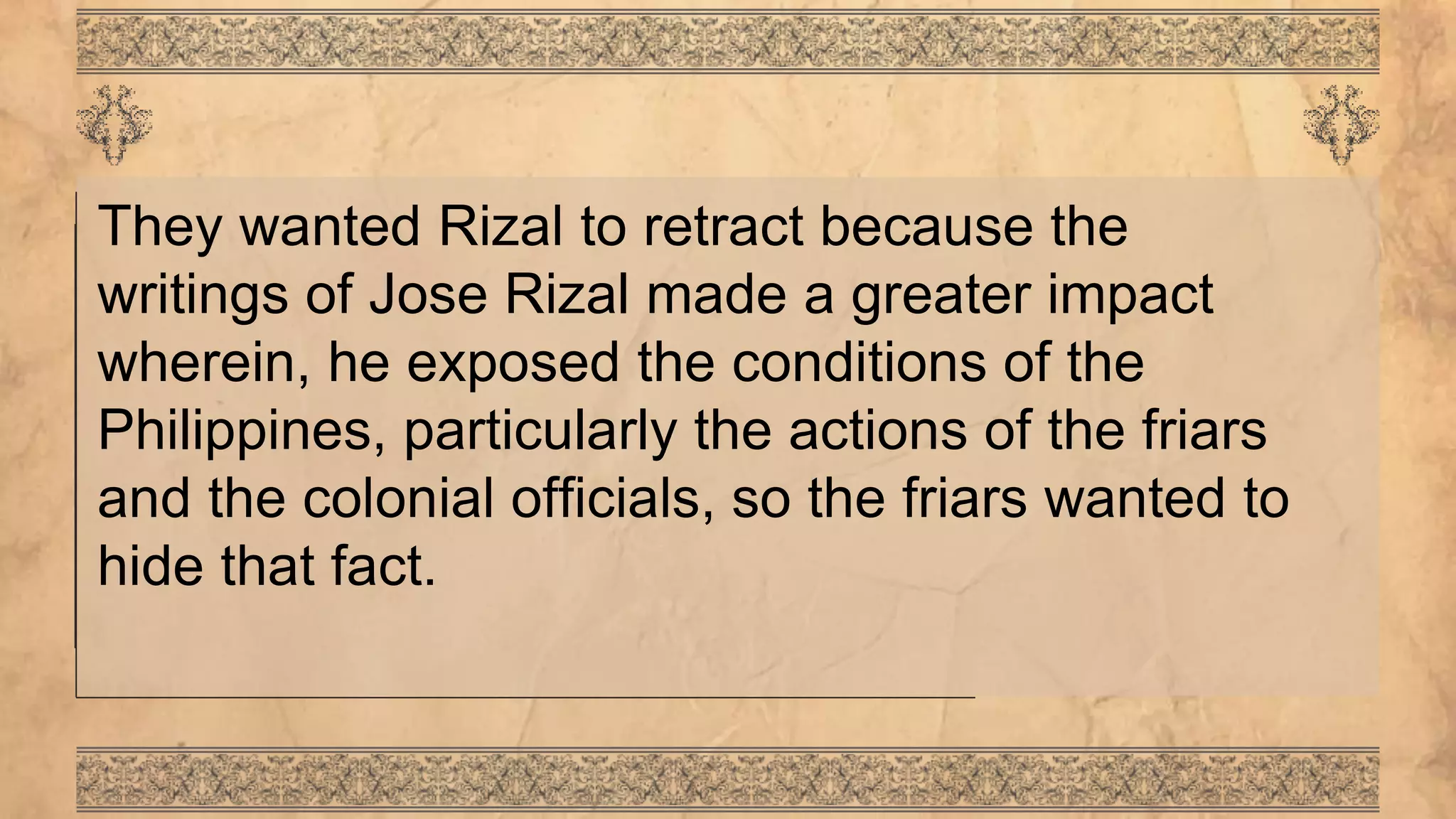 case study of Rizal's Retraction | PPTX