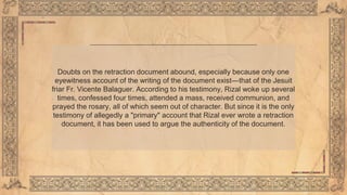case study of Rizal's Retraction | PPTX