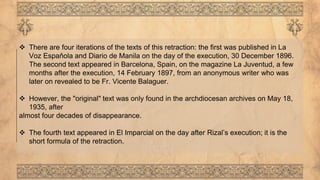 case study of Rizal's Retraction | PPTX