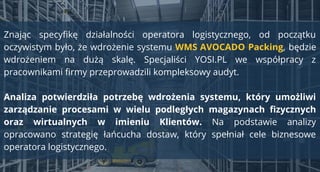 Wdrożenie systemu WMS | AVOCADO Packing | operator logistyczny | PPT
