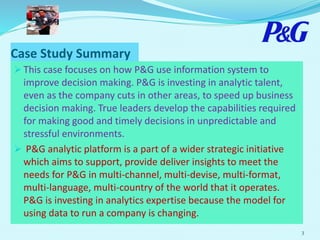 Case study 3 piloting procter & gamble from decision cockpits- is & ec ...