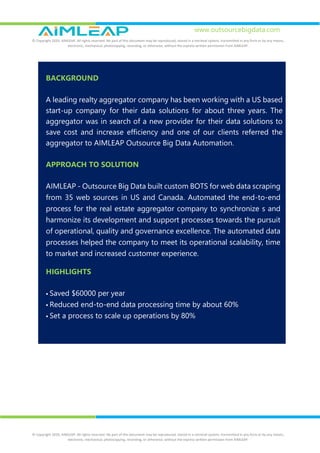 Web Scraping BOTS & Automated Data Processing for a US Based Realty Aggregator | PDF