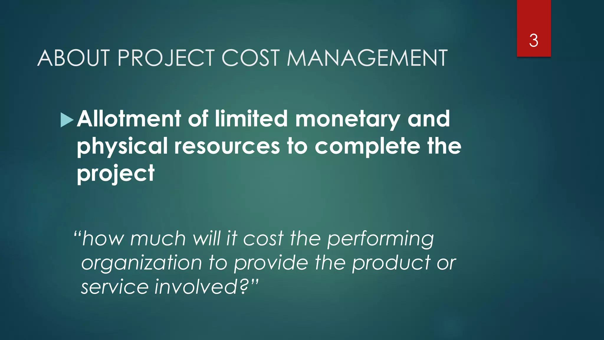 Case study 4 project cost management -- ppt slides | PDF