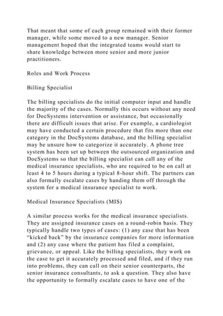 Case Study 7 Solving Team Challenges at DocSystems Billing, Inc.docx